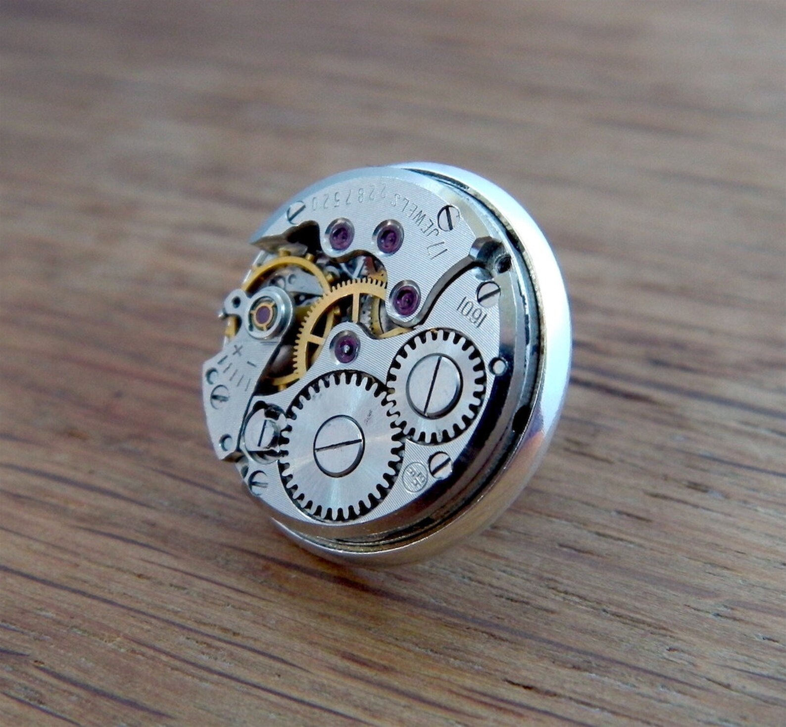 Steampunk Lapel Pin Badge, With Watch Mechanics. Silver Tone - Etsy