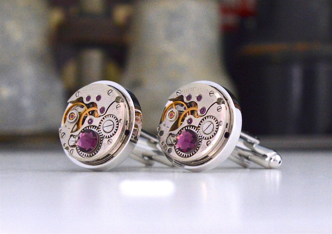 Steampunk Watch Cufflinks Vintage Clockwork Watch Movement - Etsy