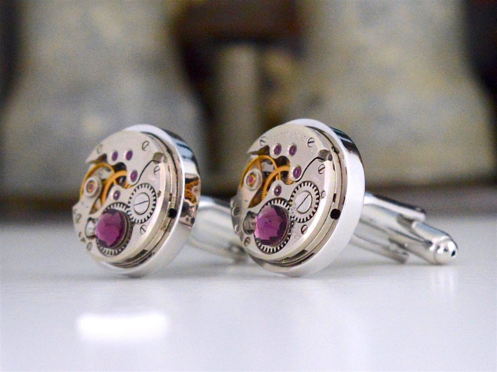 Steampunk Watch Cufflinks Vintage Clockwork Watch Movement - Etsy