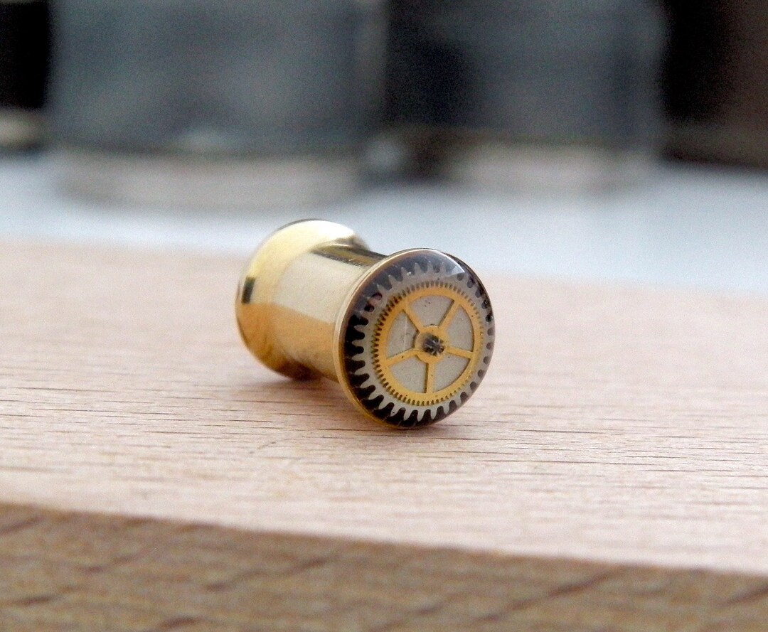 Gold Steampunk Vintage Watch Parts Ear Plug / Tunnel - Gears in Your ...