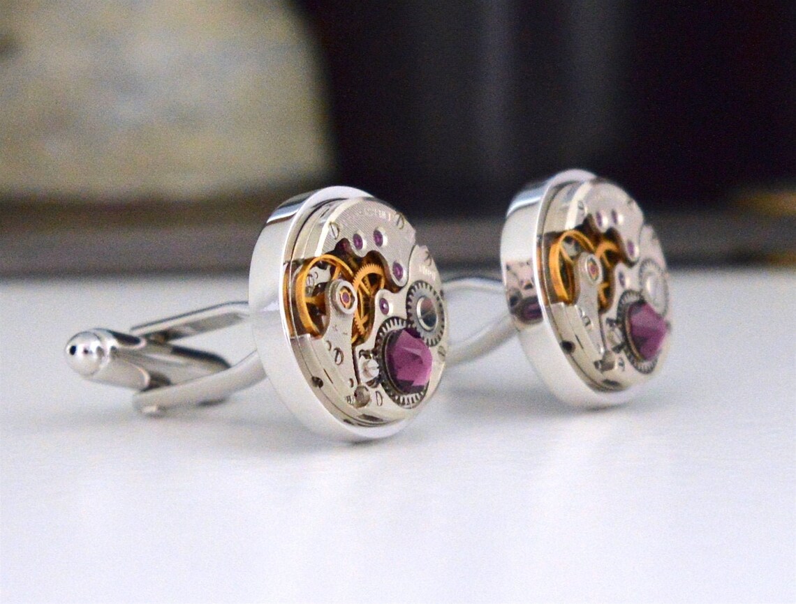 Steampunk Watch Cufflinks Vintage Clockwork Watch Movement - Etsy