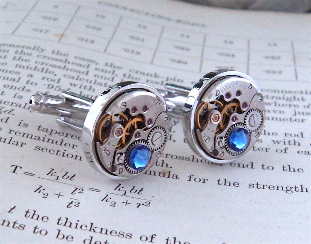 Sapphire Cufflinks: Steampunk Watch Cufflinks, Vintage Clockwork Watch ...
