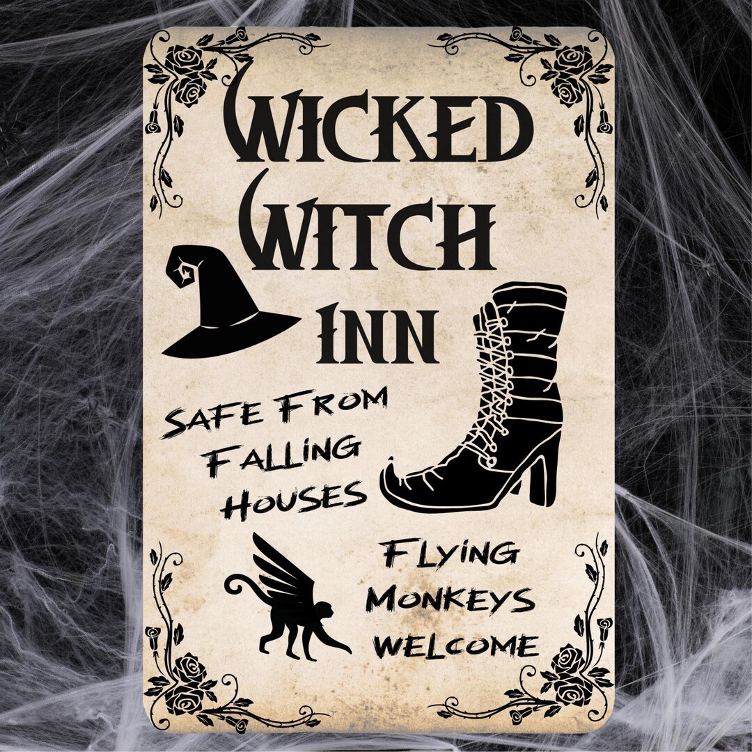 Wicked Witch Inn Metal Wall Art Decor, Halloween Home Decor for the ...