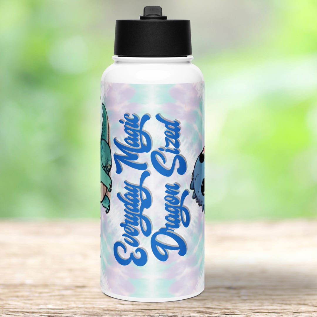 Chibi Dragon Water Bottle, Everyday Magic Dragon Sized Fantasy 32 Oz ...