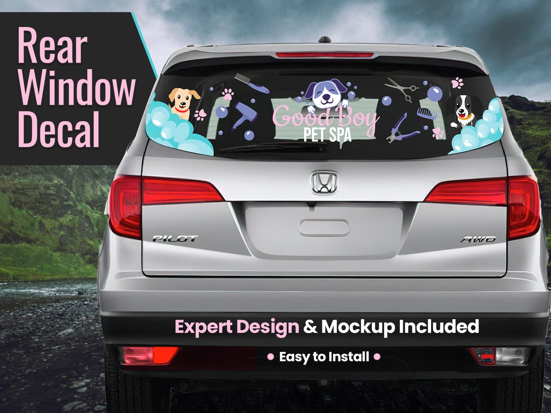 Rear Window Decal. Custom Design & Mockups Included. Premium Vinyl ...