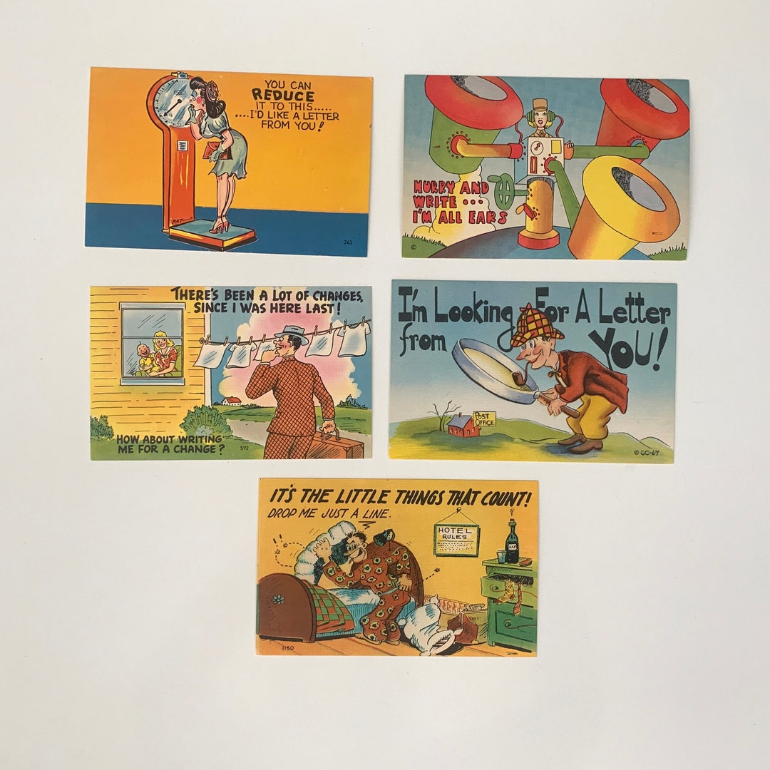 1950's Write Soon Postcards-lot of 5 - Etsy