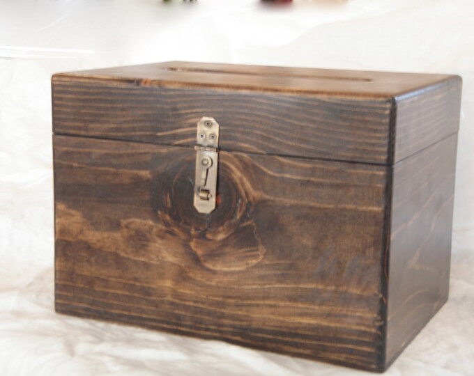 Wood Card Box. Beautiful Rustic Dark Wood Wedding Card Box .....with ...