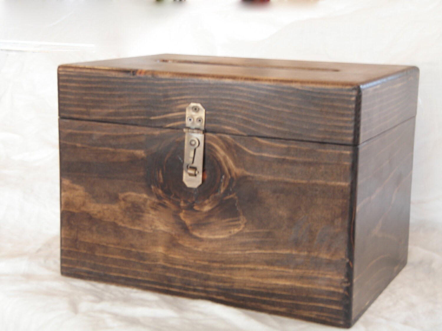 Wood Card Box. Beautiful Rustic Dark Wood Wedding Card Box .....with ...