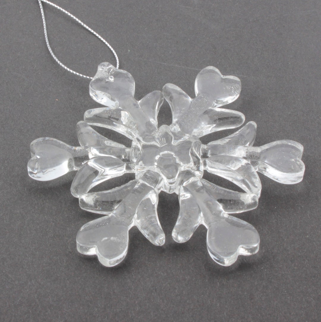 Handcrafted Czech Crystal Clear Glass Snow Flake Christmas Tree ...