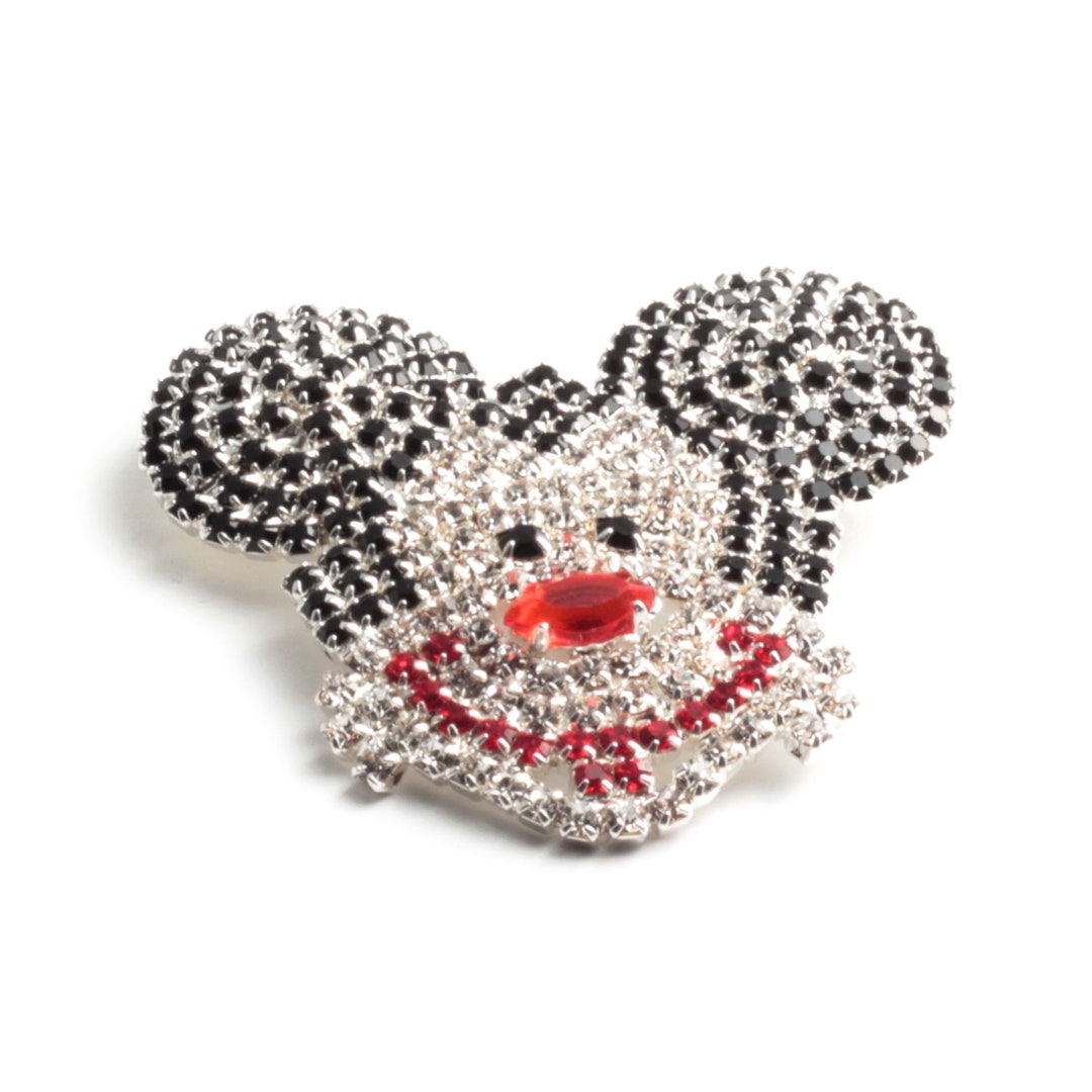 Handcrafted Glass Rhinestone Mouse Pin Brooch - Etsy