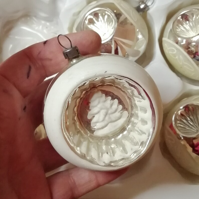 Vintage Mercury Glass Indent Reflector Christmas Tree Ornament Choose ...