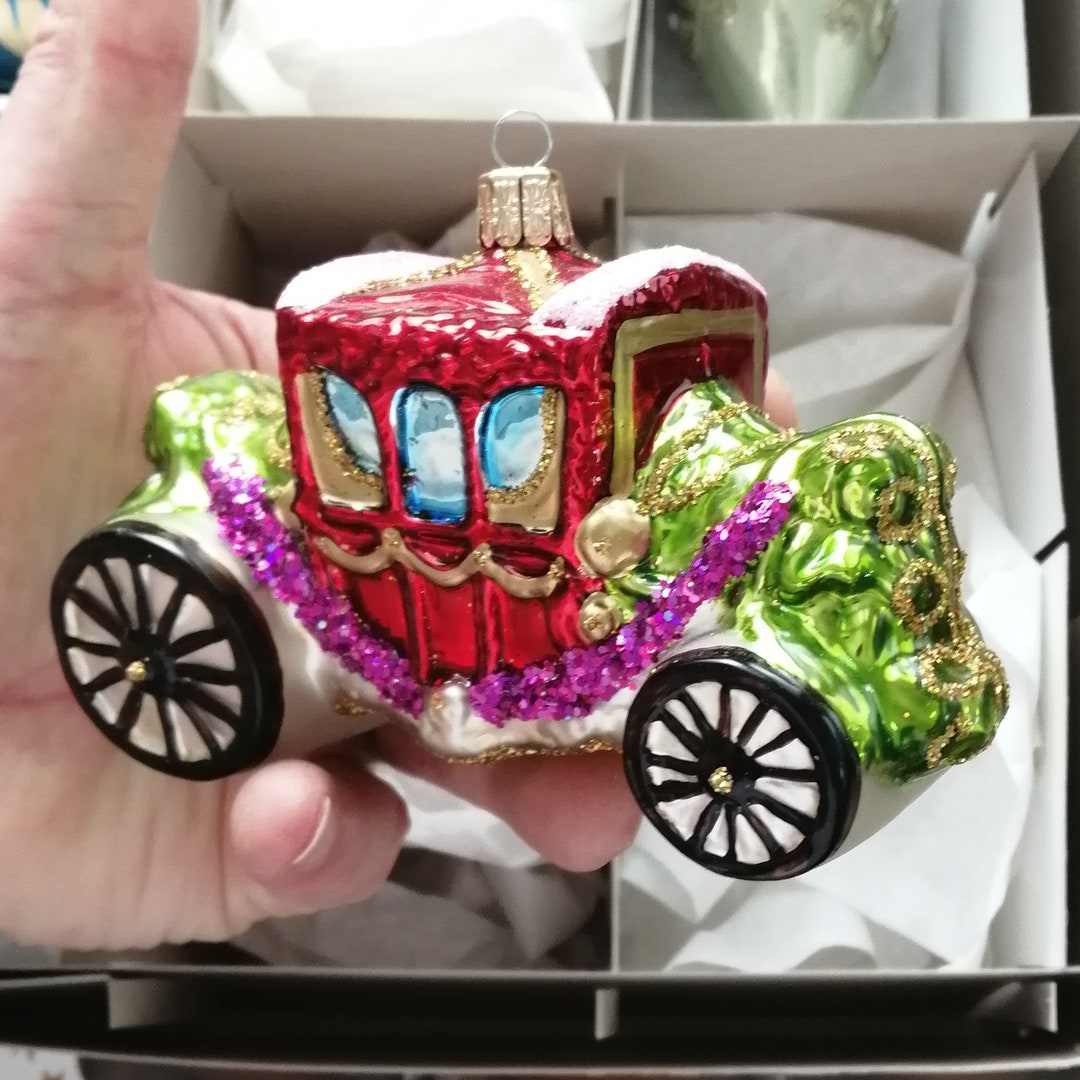 Large Glass Fairytale Princess Carriage Stagecoach Christmas Tree ...