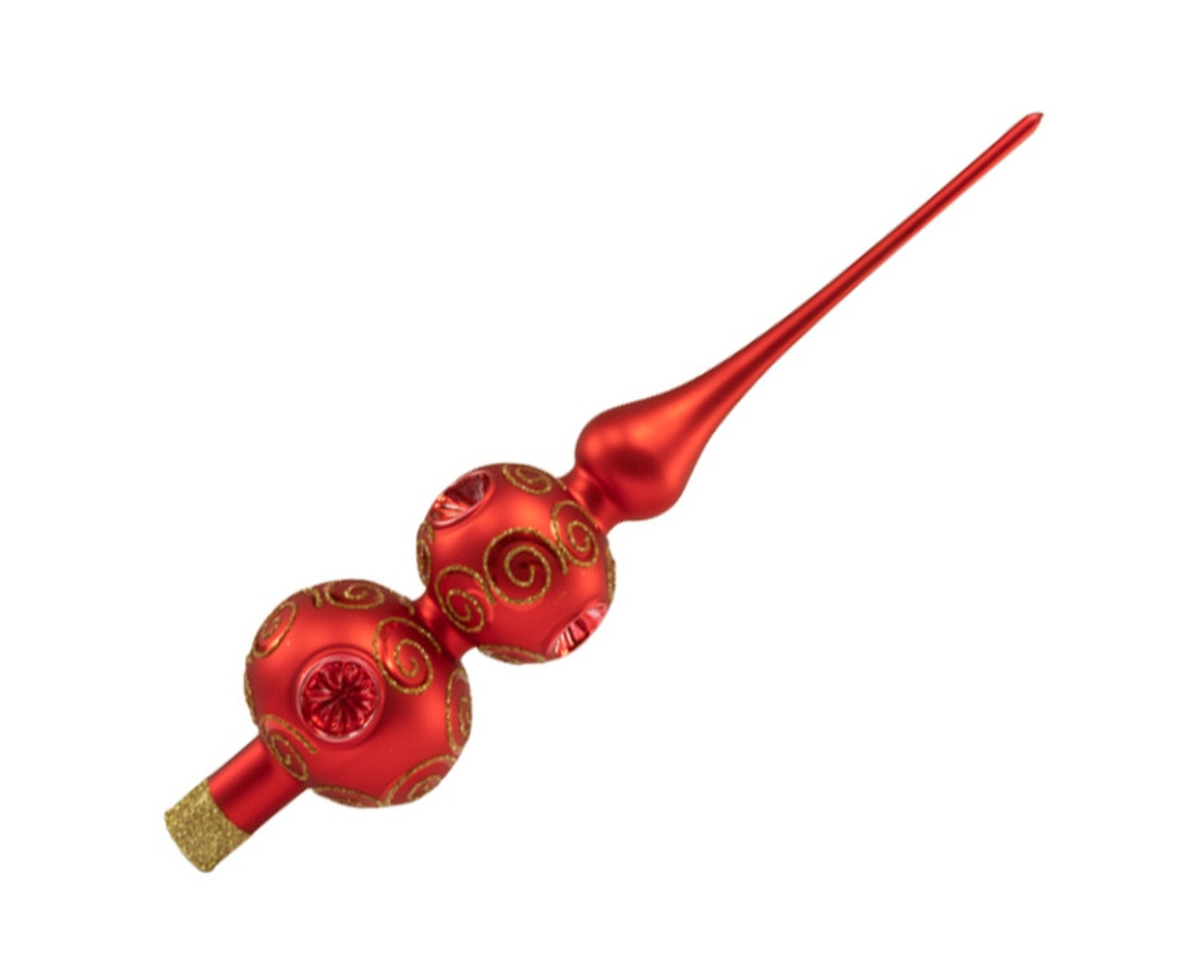 Czech Red Blown Glass Christmas Tree Topper - Etsy