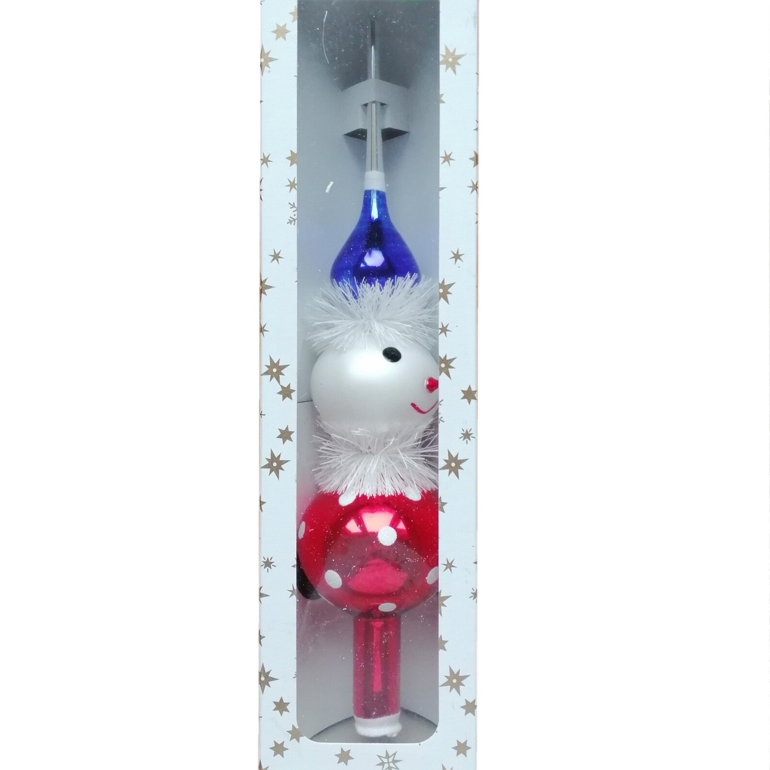 Blown Glass Snowman Christmas Tree Topper Handmade in Czech - Etsy