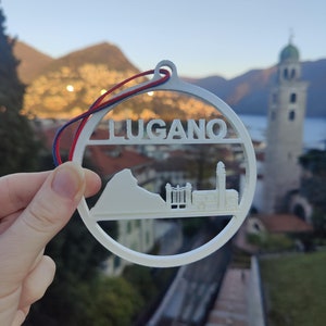 Lugano Ticino 3D Printed Christmas Decoration Hanger - Lugano Text ...