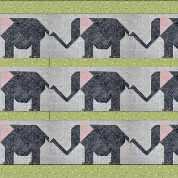 Elephant Quilt Block - Etsy