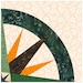 36" Diameter Mariner's Compass Quilt Block B With Alternate Star Center ...