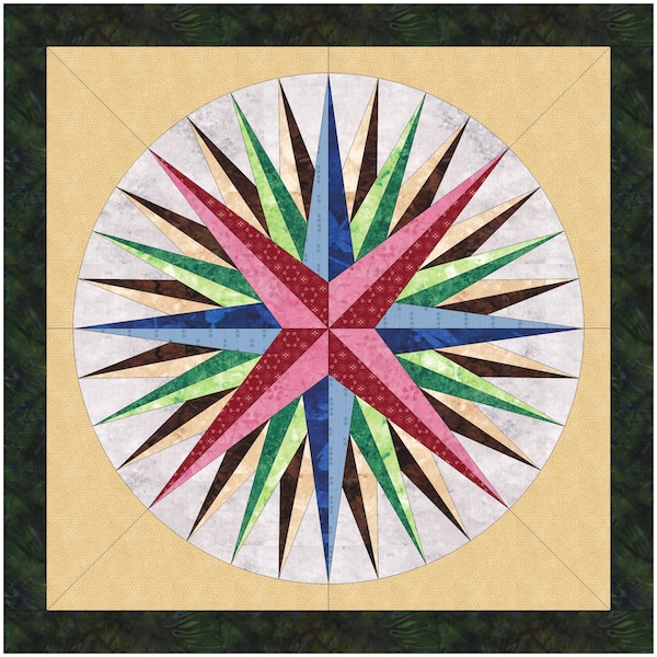 Mariners Compass Quilt Pattern - Etsy
