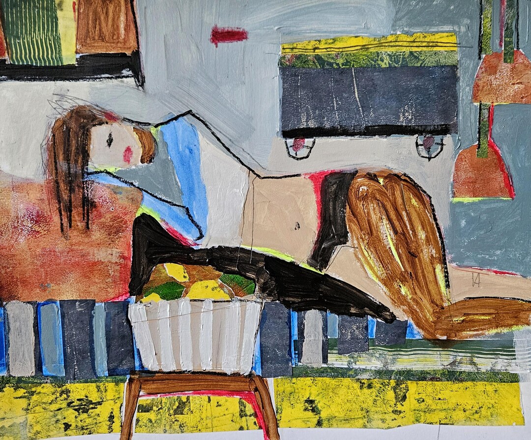 Abstract Woman Portrait Painting: Original Figurative Artwork 17x14 - Etsy