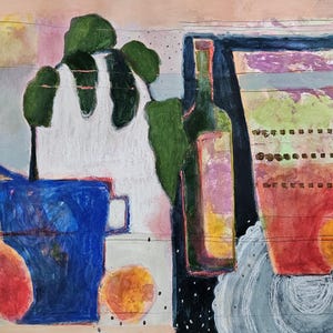 Abstract Still Life Painting Art Original Acrylic Artwork 24x18 - Etsy