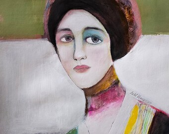 Abstract Figure Figurative Portrait Painting Original Painting Woman ...