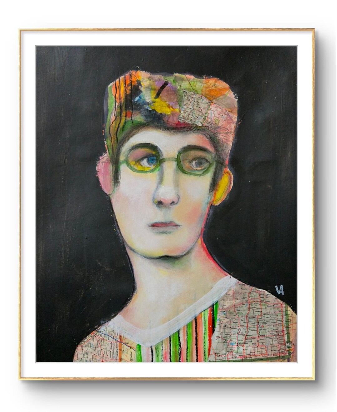 Abstract Portrait Man Face Painting Original Painting 17x14 by Anna ...