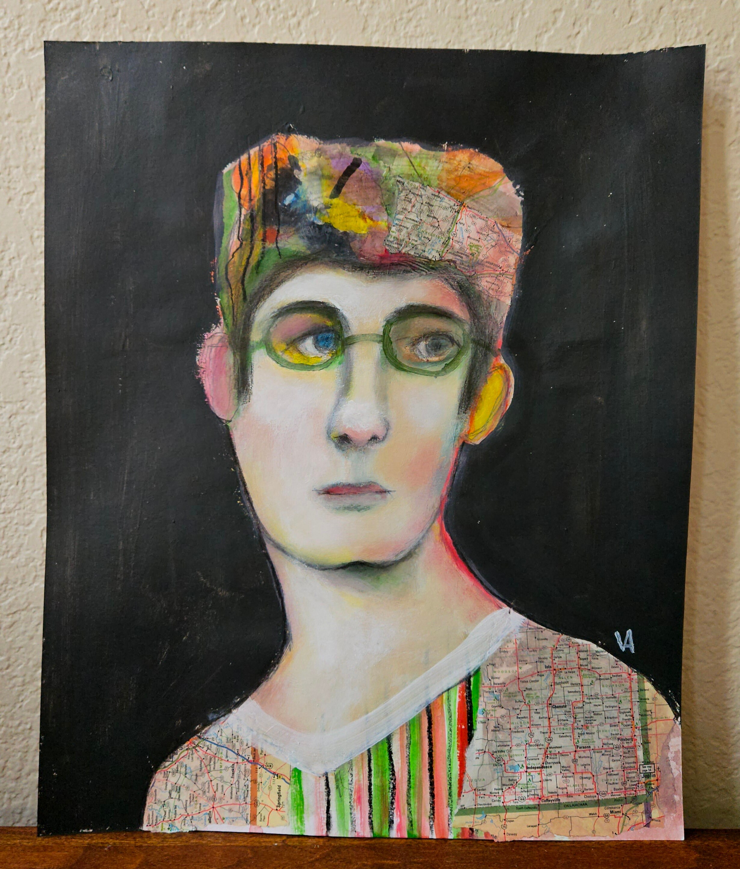 Abstract Portrait Man Face Painting Original Painting 17x14 by Anna ...