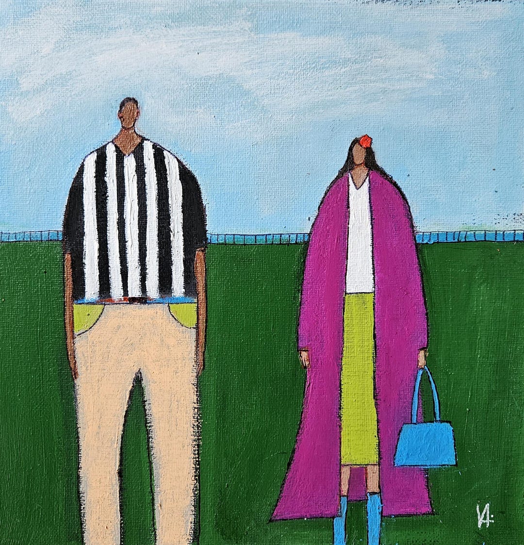 Abstract Woman Man Painting Figure Figurative Original Art Artwork ...