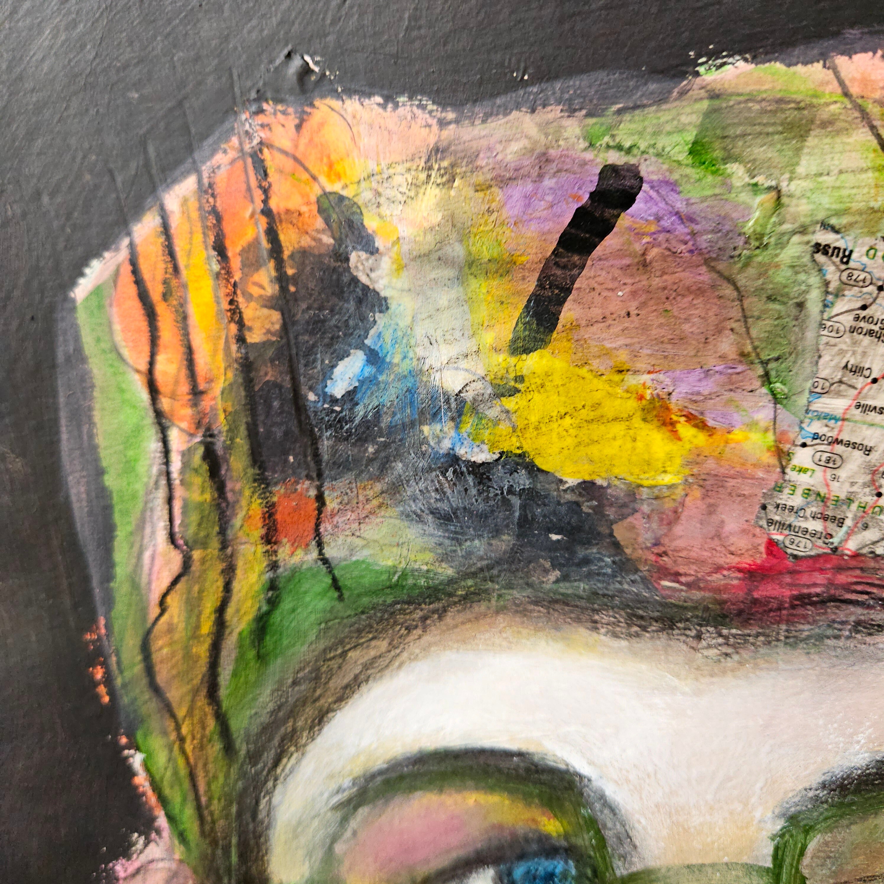 Abstract Portrait Man Face Painting Original Painting 17x14 by Anna ...