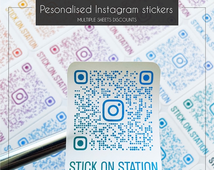 Instagram Custom Business QR Code Circle Stickers Personalized ...