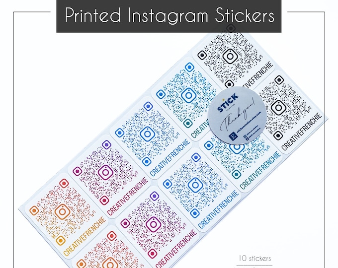 Instagram Custom Business QR Code Circle Stickers Personalized ...