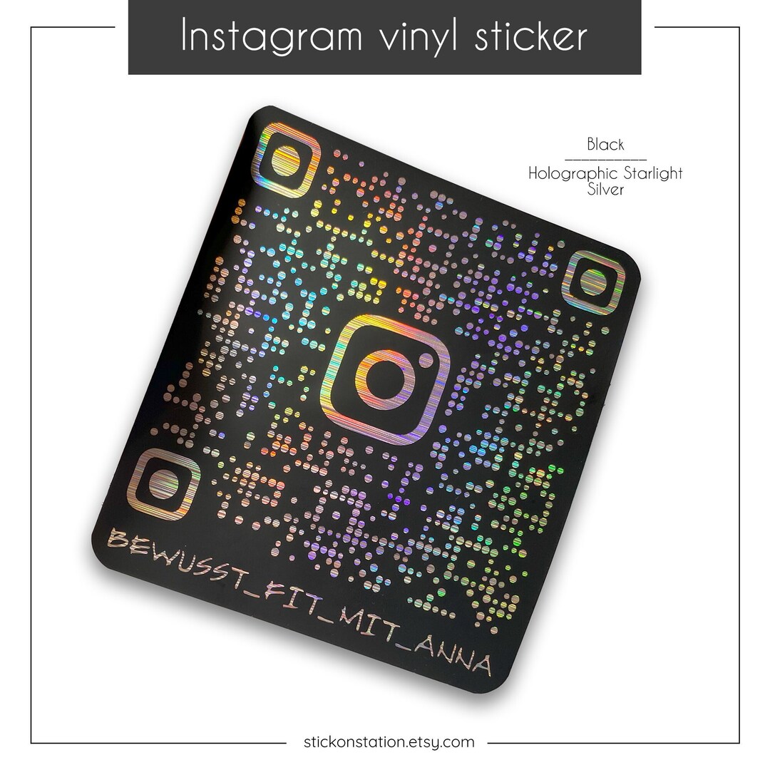 Instagram Vinyl Holographic Starlight QR Code Sticker, Car Bumper Vinyl ...