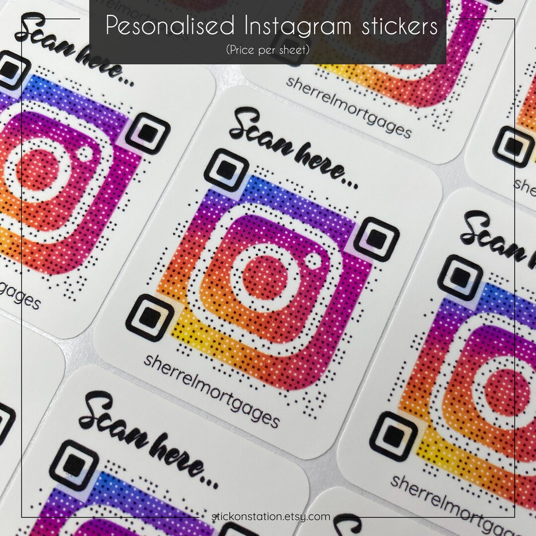 Personalized Instagram QR Code Stickers: Matte Vinyl Business Labels - Etsy