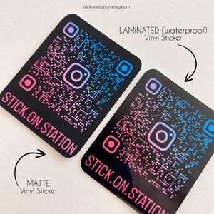 25+ Instagram QR Code Vinyl Printed Stickers | Personalised Business ...
