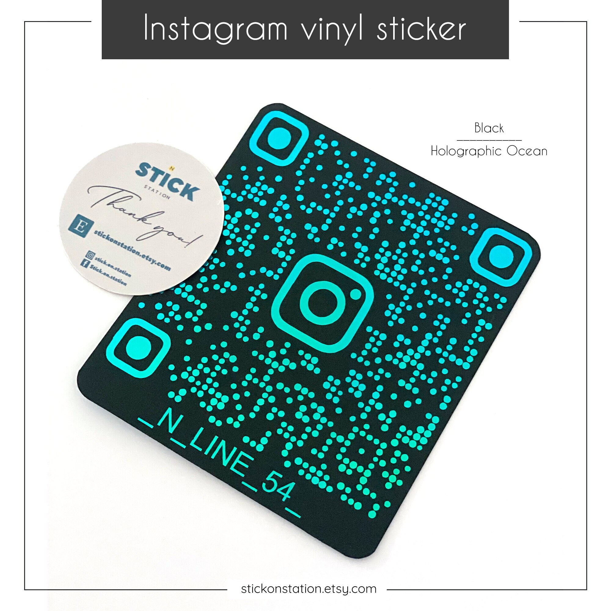 Instagram QR Code Sticker, Car Bumper Vinyl Sticker, Laptop QR Code ...