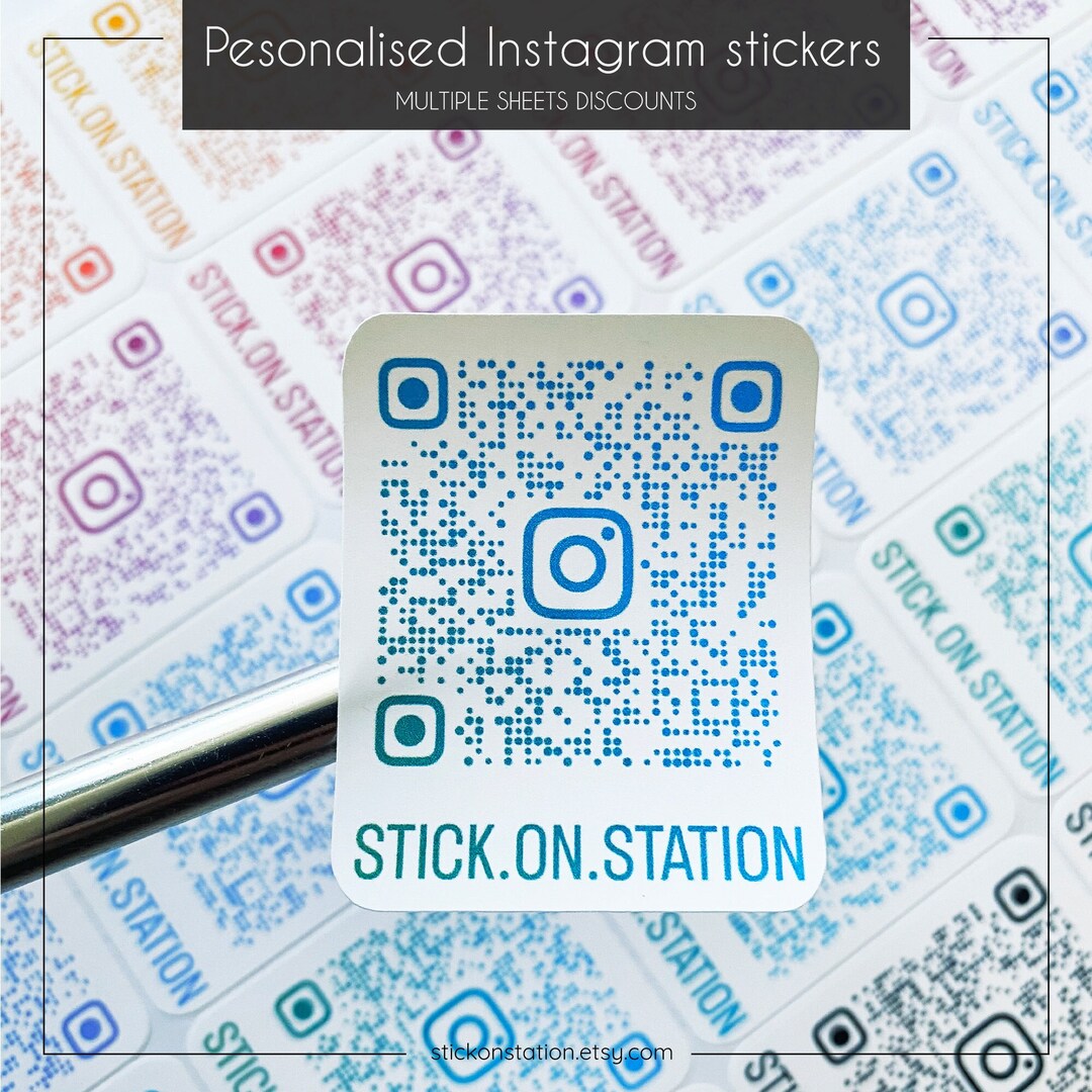 25 Instagram QR Code Stickers Personalised Stickers Business Stationary ...