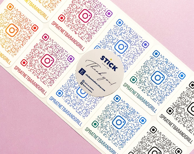 Instagram Custom Business QR Code Circle Stickers Personalized ...