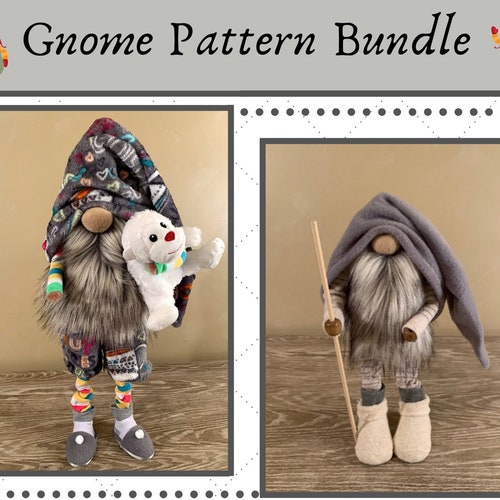 NO SEW Standing Gnome Pattern and Video Tutorial sewing - Etsy