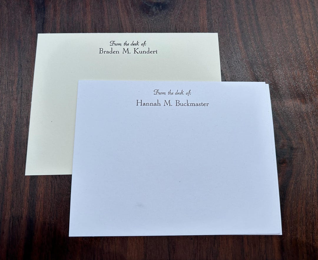 Personalized From the Desk Of: Note Card Set (25 Count) - Etsy