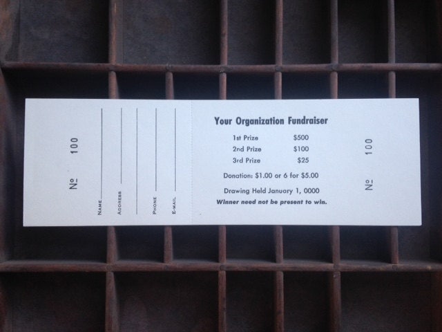 250 Custom Numbered Raffle Tickets: Perforated Cream Bristol Paper - Etsy