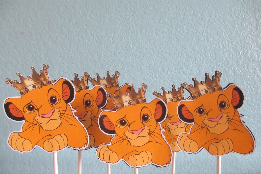 Simba 12 Cupcake Toppers Simba Cupcake Picks Food Picks - Etsy España