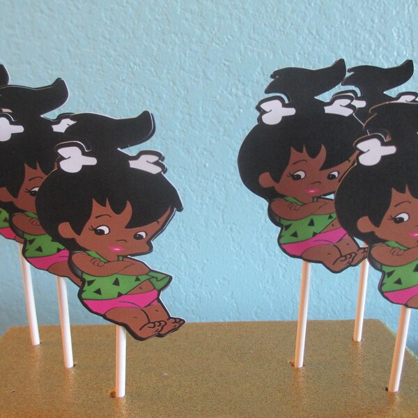 Pebbles Flintstone Cupcake Toppers - Etsy