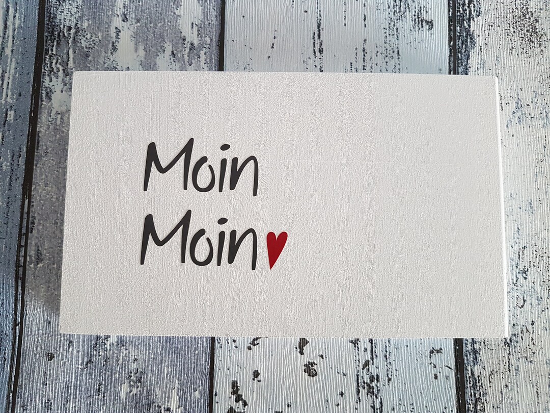 MOIN With Red Heart, Wooden Sign - Etsy