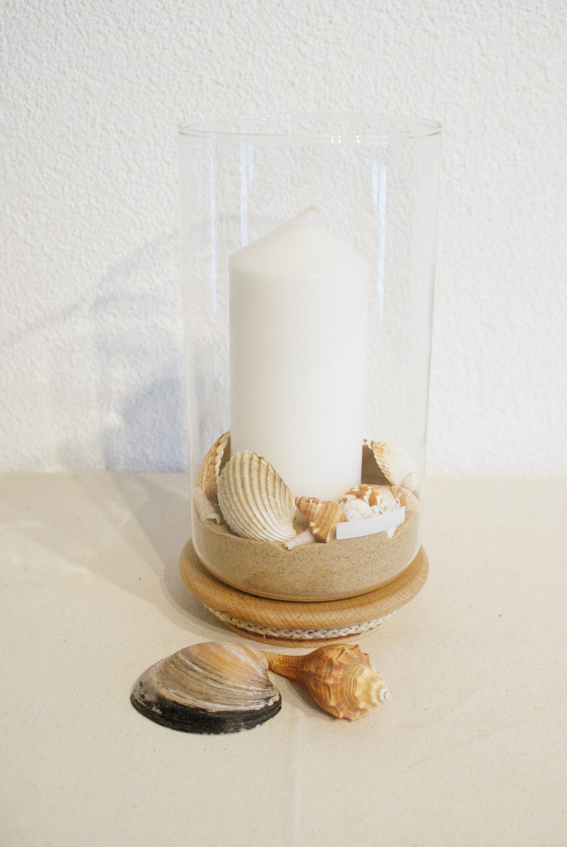 Windlicht im Glas Muscheln - Etsy.de