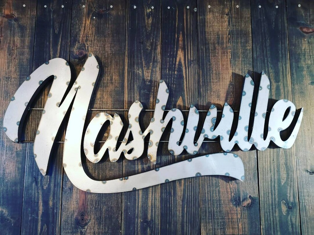 Nashville Metal Sign Interior Decor Marque Patio Decoration Nashville ...