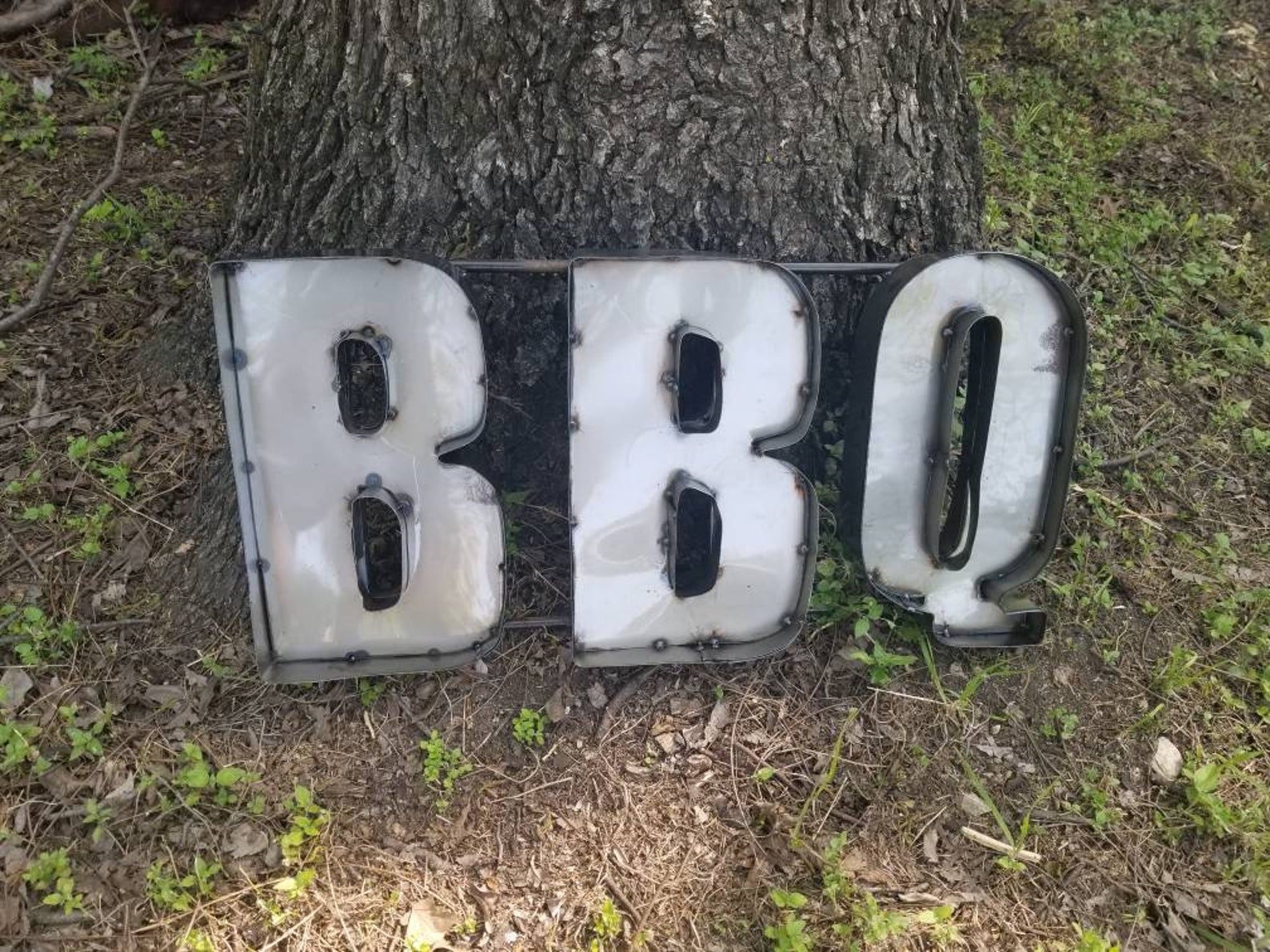 Modern Rustic BBQ Metal Sign - Etsy