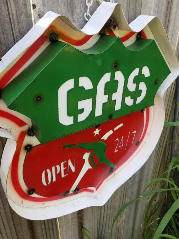 GAS Metal Sign Wall Art and Decoration | Etsy