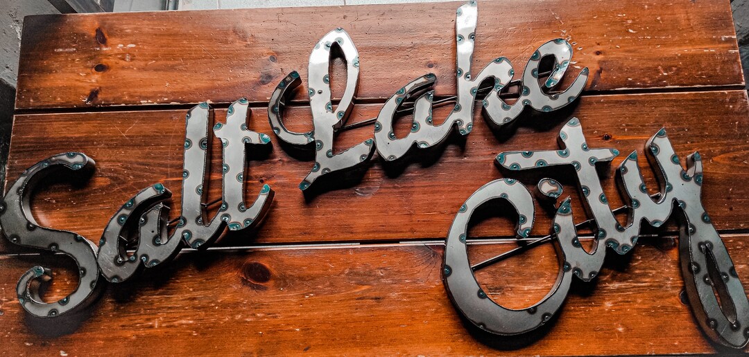 Salt Lake City Metal Sign Wall Decor Salt Lake City Marquee Lettering ...