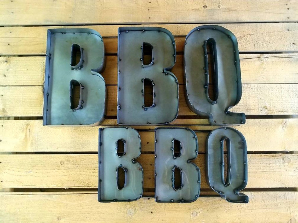 Modern Rustic BBQ Metal Sign | Etsy