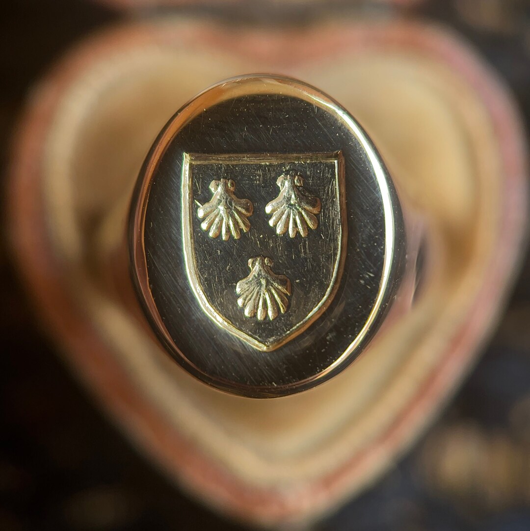 19th C. 18k Gold Earle / Earl Family Crest Signet Ring - Etsy